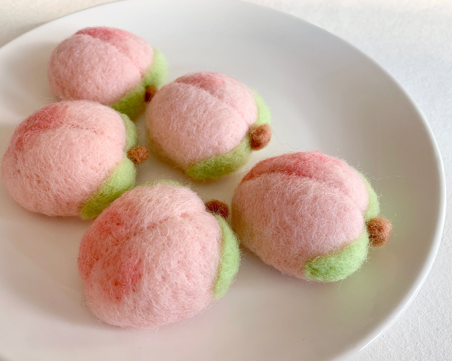 Felted Peach Wool Felt Peach Peach Decor Woolen Peach - Etsy