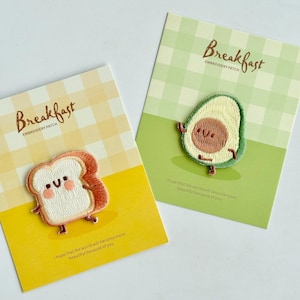 Breakfast Patches, Embroidered Patch, Avocado, Toast, Egg Patches, Self ...