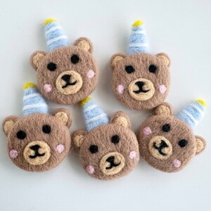 Felt Birthday Bear, Felted Brown Bear, Wool Felt Bear, Felt Animal ...