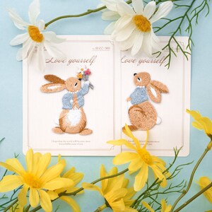 Rabbit Patch, 3 Styles, Embroidered Bunny Patches, Iron on Sew on ...
