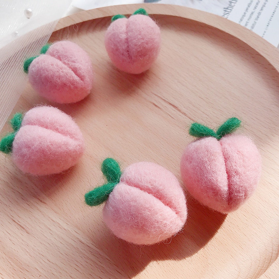 Felted Peaches Wool Felt Peach Peach Décor Felt Fruit - Etsy