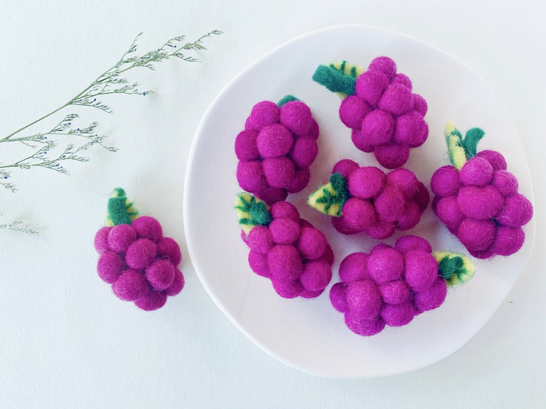 Handmade Felted Grapes, Craft Supplies, Play Food - Etsy UK