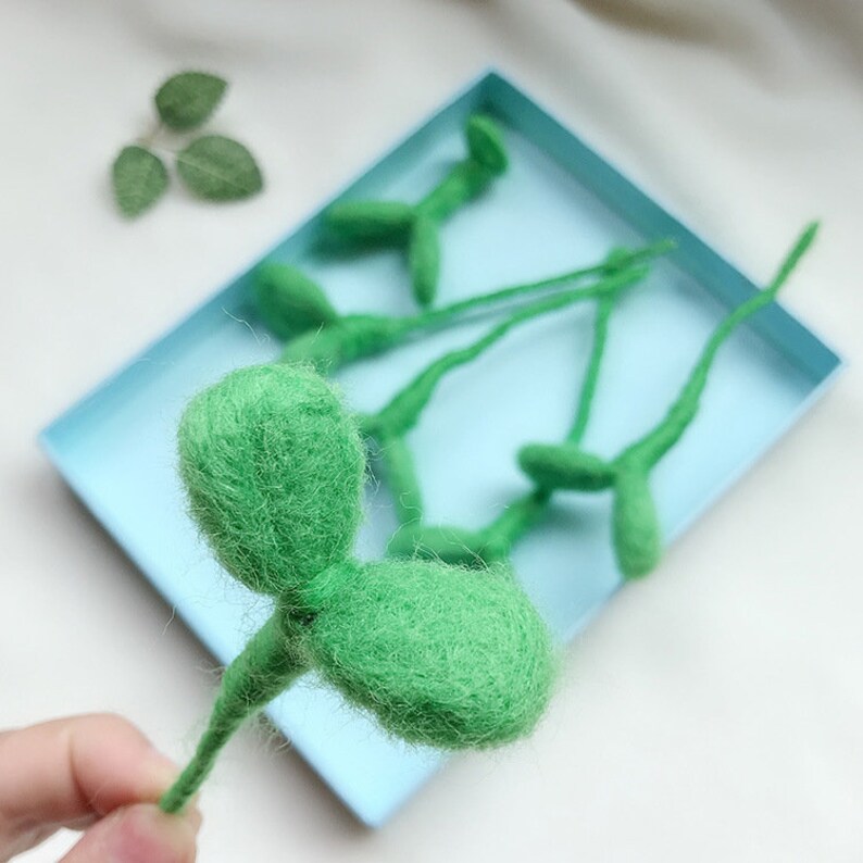 Felted Seedling 10 Pcs Felted Plant Wool Felt Sprouts - Etsy