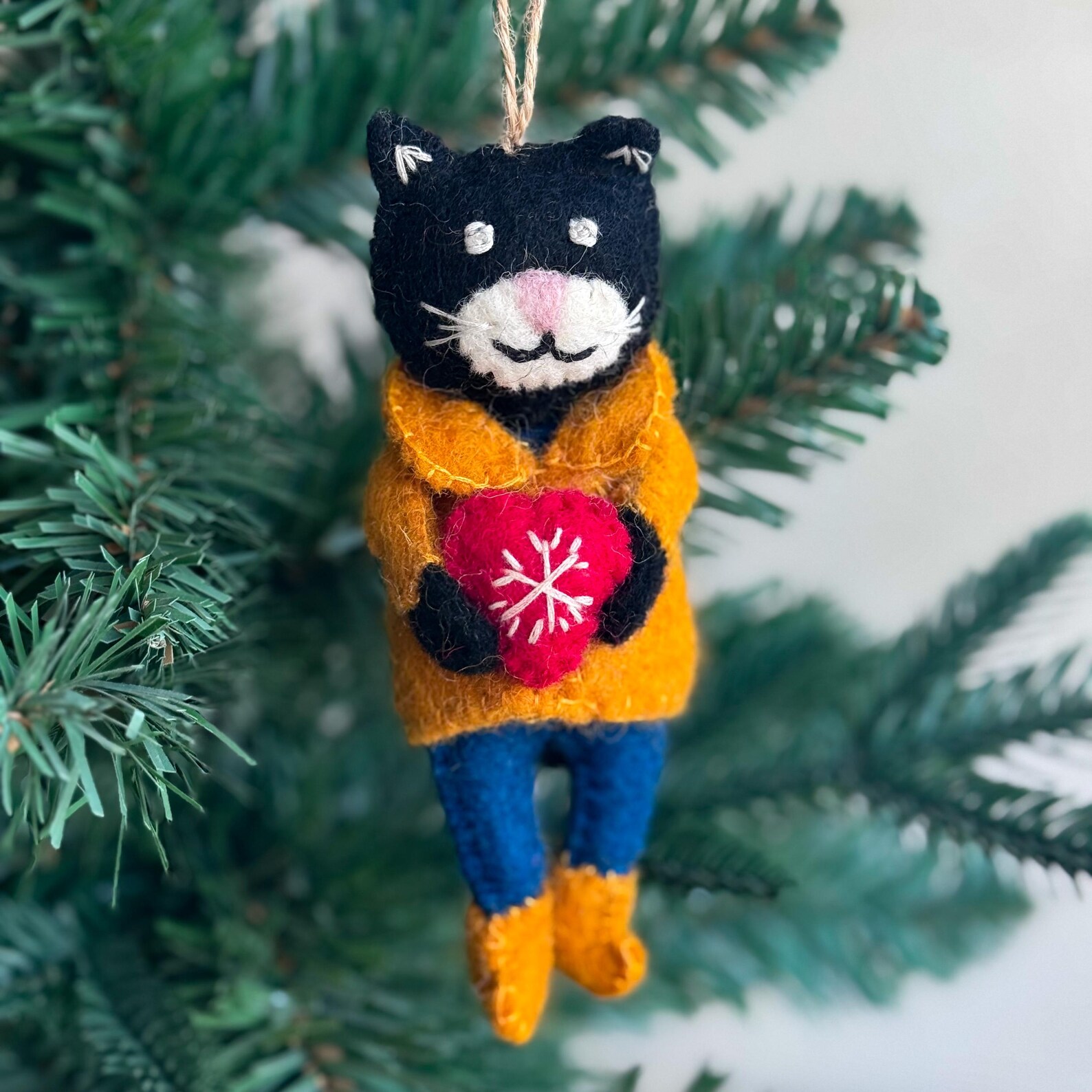 Felt Cat Christmas Ornament: Wool Felted Kitten Decor - Etsy