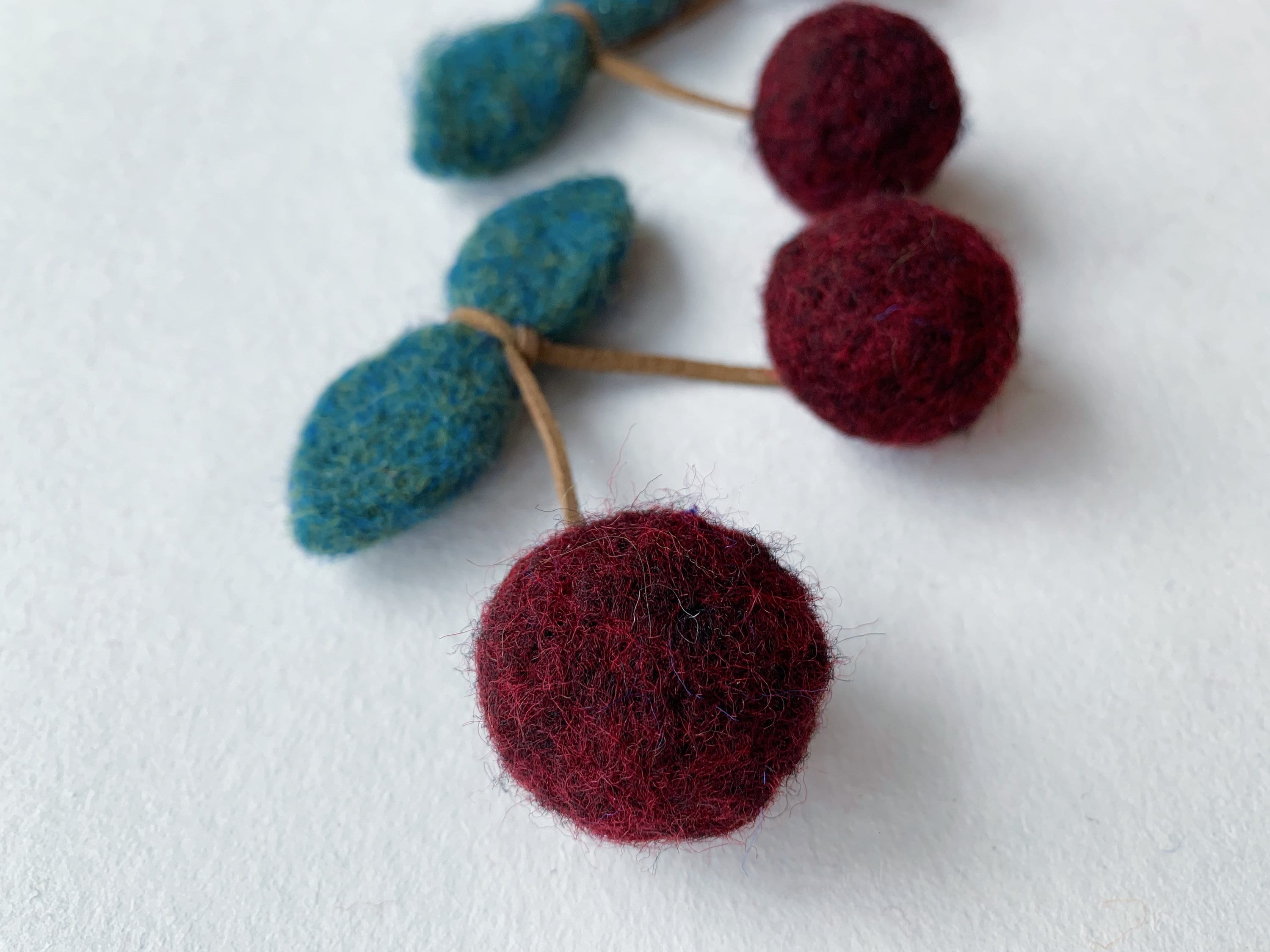 Felt Cherries Felt Shape Felted Shapes Wool Felt Fruit | Etsy