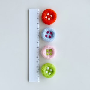 Felt Buttons, 8 Colors, Wool Felt Buttons for Making Baby Nursery Decor ...