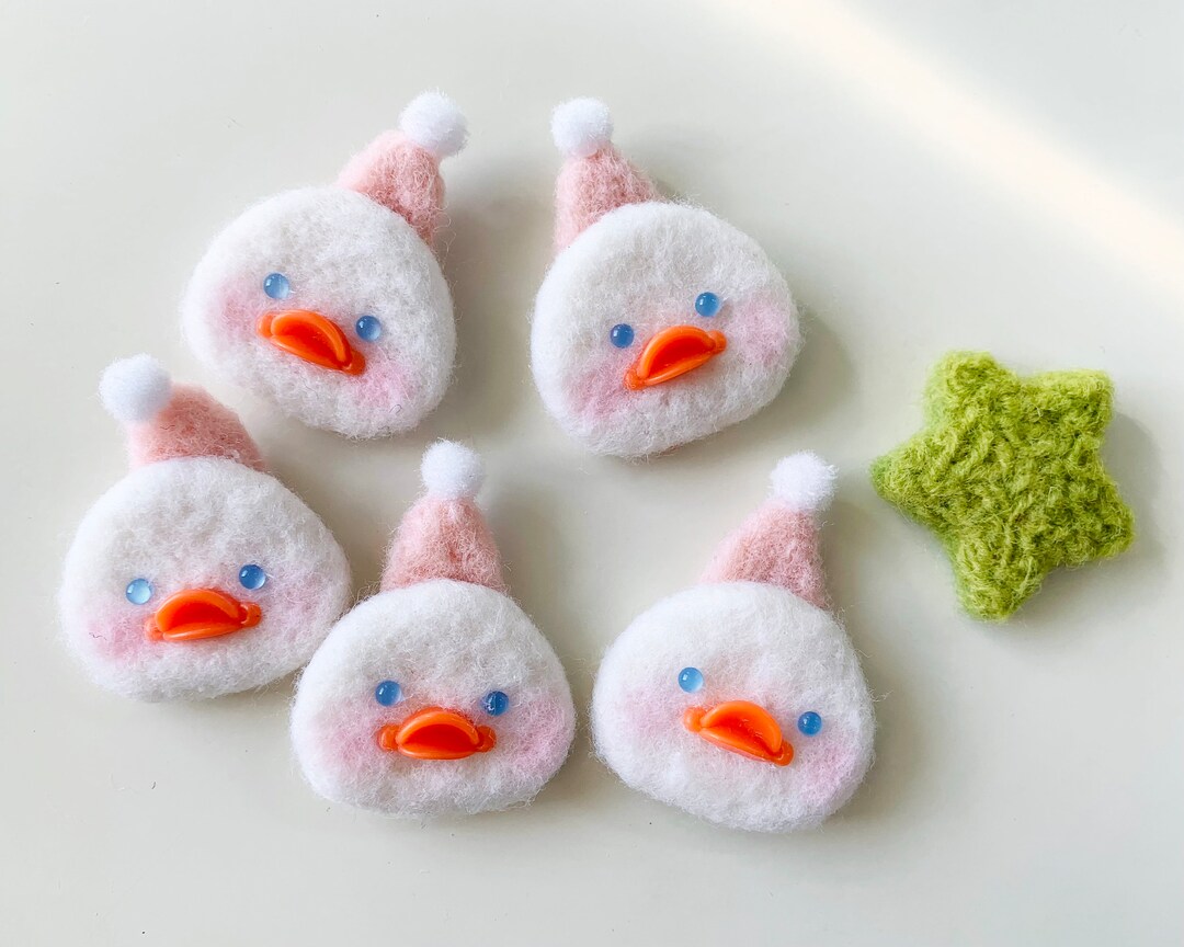 Felted Duck, Wool Felt Duckling, Felted Bird for Making Hair Clip ...