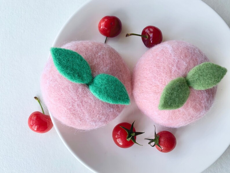 Felted Peach 8cm Wool Felt Peach Felted Peaches Peach | Etsy