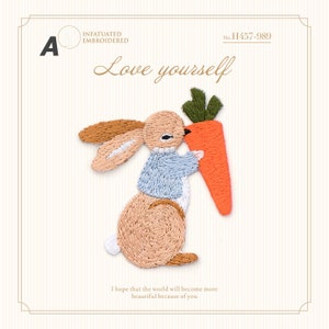 Rabbit Patch, 3 Styles, Embroidered Bunny Patches, Iron on Sew on ...