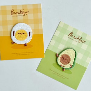Breakfast Patches, Embroidered Patch, Avocado, Toast, Egg Patches, Self ...