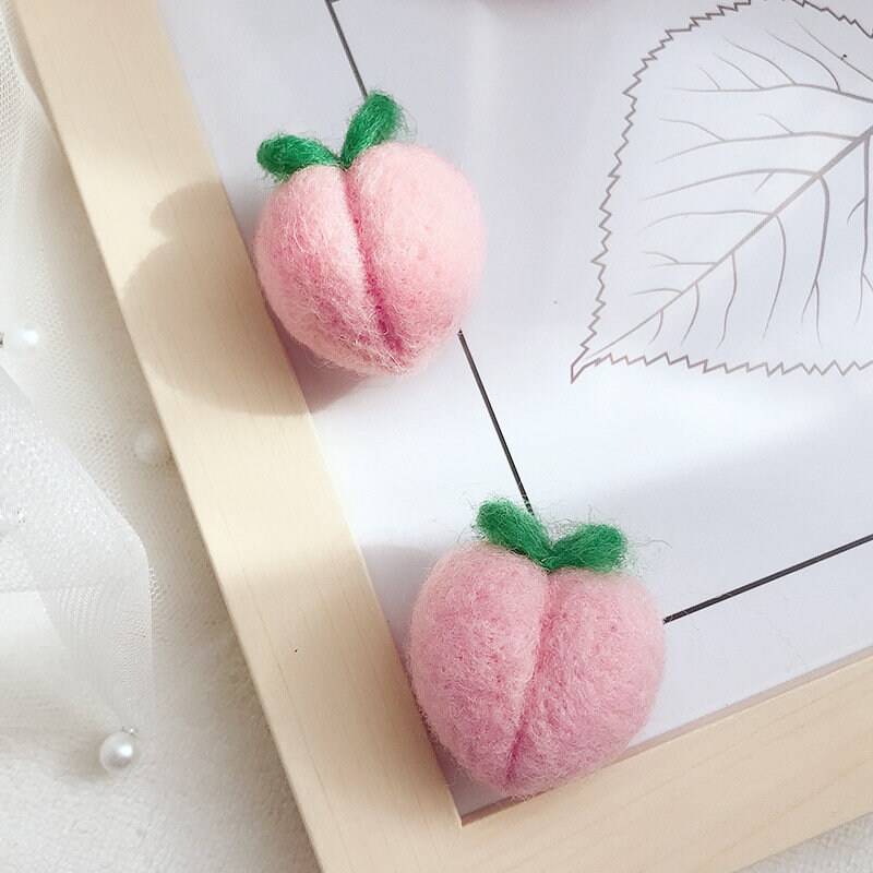 Felted Peaches Wool Felt Peach Peach Décor Felt Fruit - Etsy