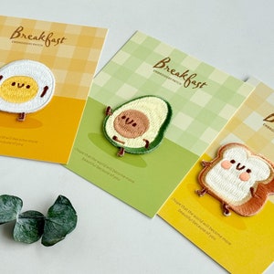Breakfast Patches, Embroidered Patch, Avocado, Toast, Egg Patches, Self ...