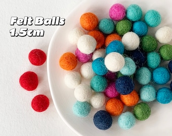 Felt Balls 1cm, Pom Pom, Extra Small Felt Balls, Felt Beads, Wool Felt ...