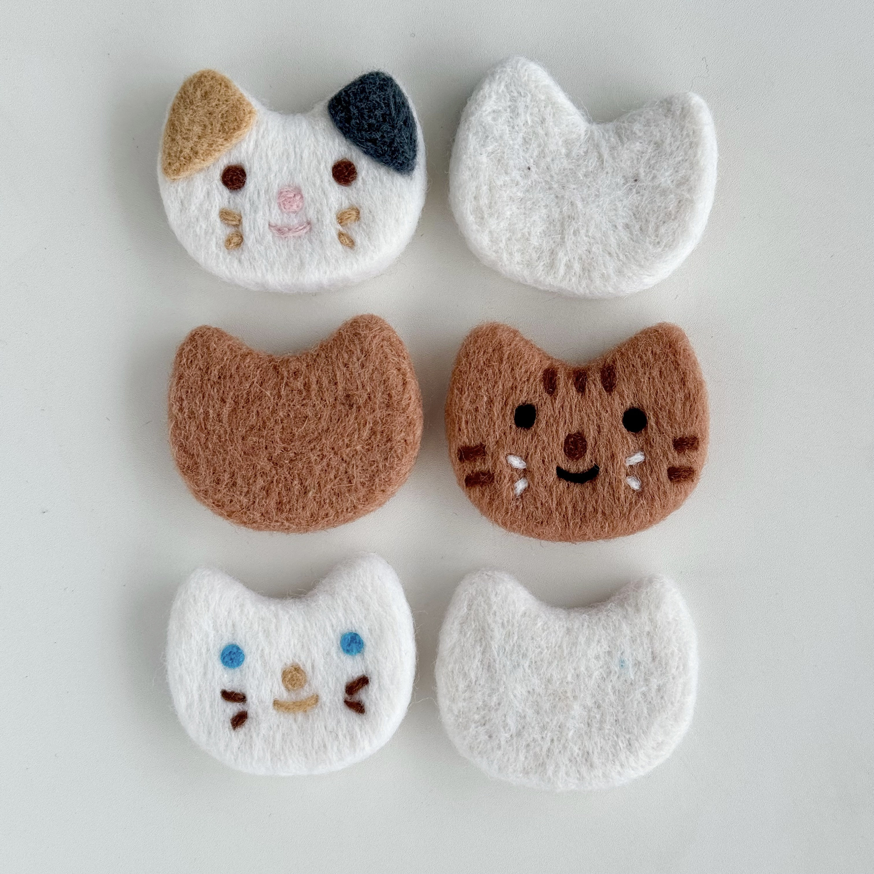 Needle Felted Wool Cat Head, Craft Embellishment (1.7x1.5'') - Etsy