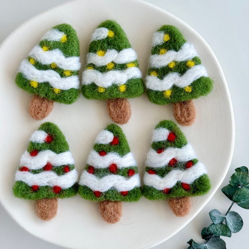 Handmade Needle Felted Wool Christmas Tree Ornament - Etsy UK