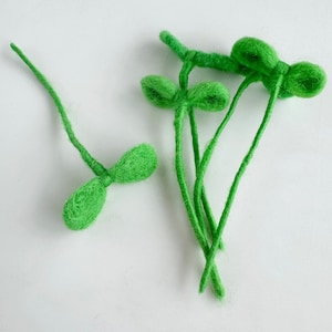 Felted Seedling Decor, Wool Plant Sprouts, Gifts for Gardeners (10 Pcs ...
