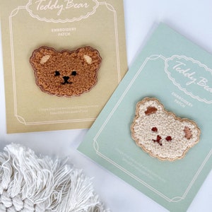 Teddy Bear Patch, 3 Colors, Chenille Animal Patches, Iron on Sew on ...