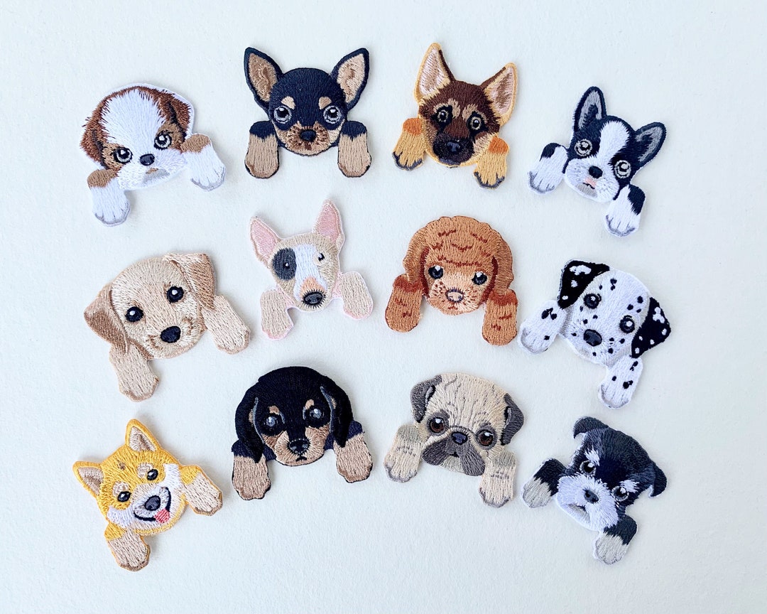 Embroidered Puppies Patch, 12 Styles, Pet Patches, Iron on Sew on ...