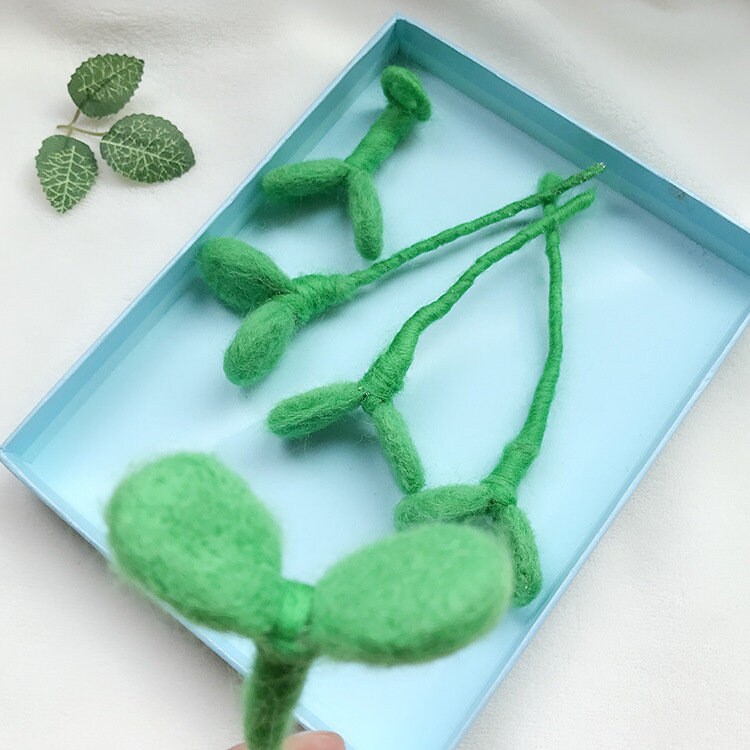 Felted Seedling 10 Pcs Felted Plant Wool Felt Sprouts - Etsy UK