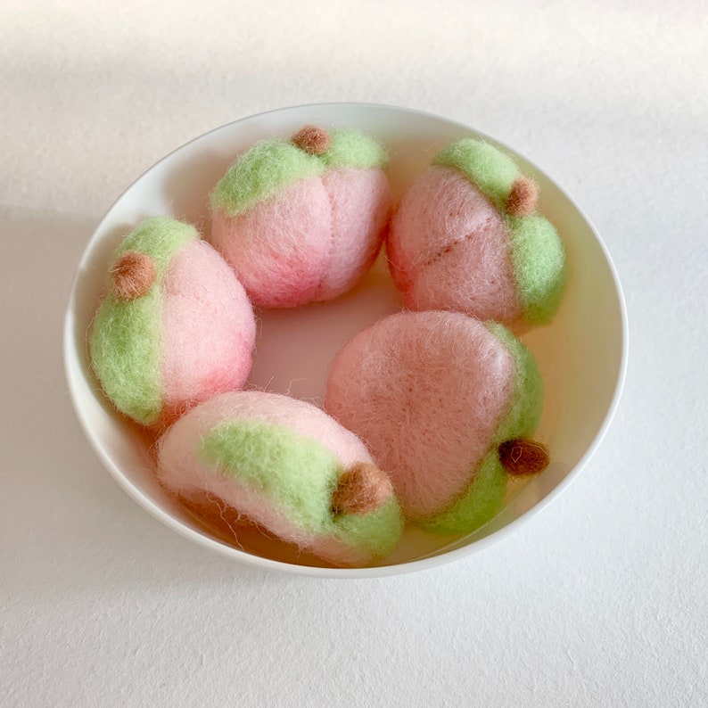 Felted Peach Wool Felt Peach Peach Decor Woolen Peach - Etsy