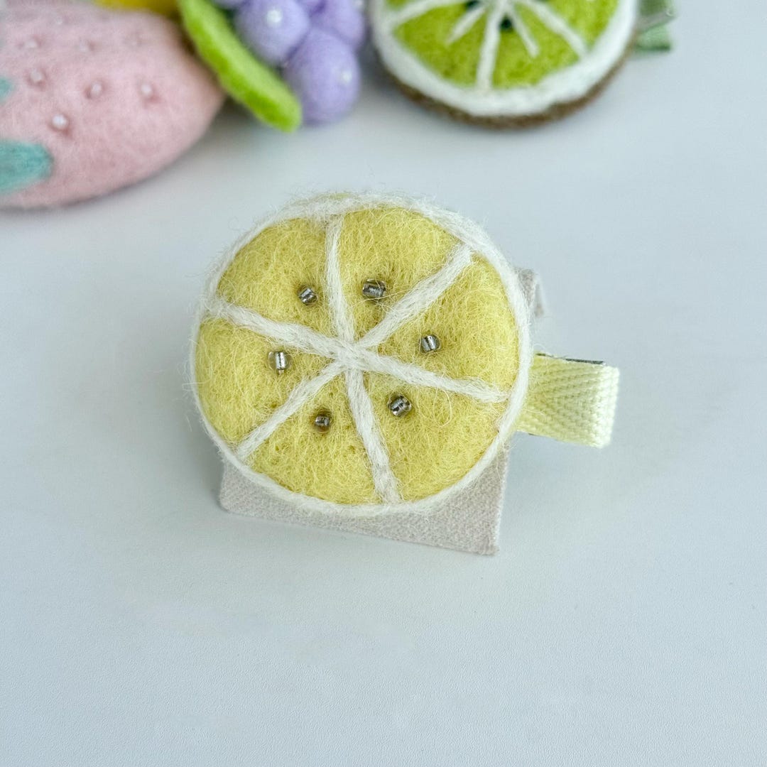 Felt Lemon Slice Hair Clip, Fruit Hair Accessory - Etsy