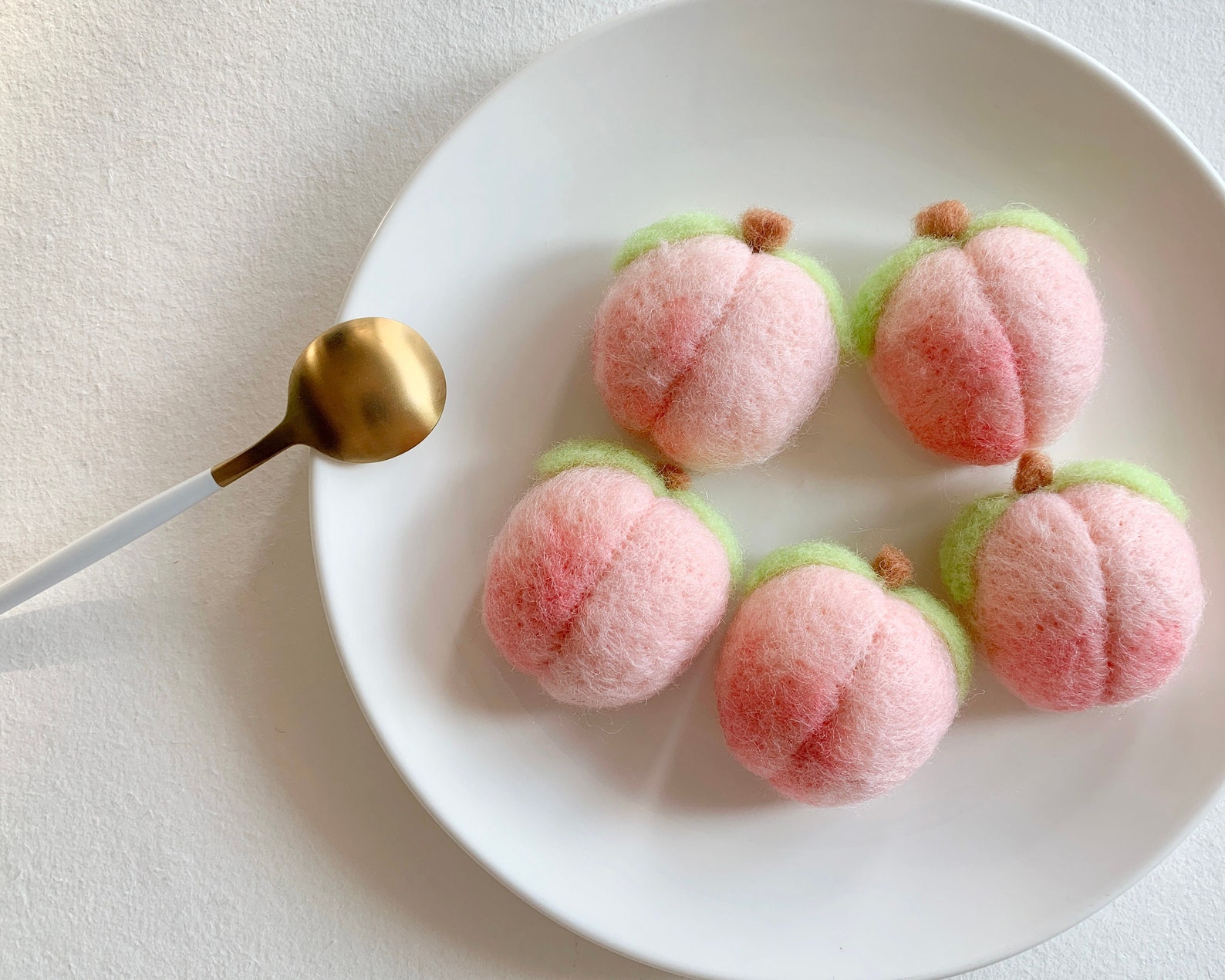 Felted Peach Wool Felt Peach Peach Decor Woolen Peach - Etsy