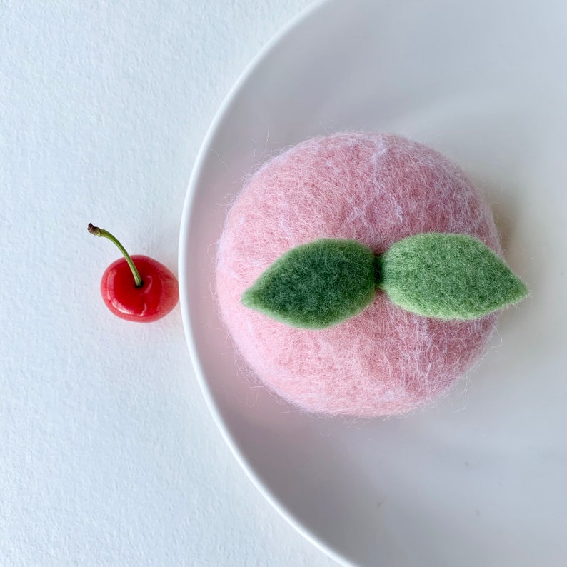 Felted Peach 8cm Wool Felt Peach Felted Peaches Peach | Etsy