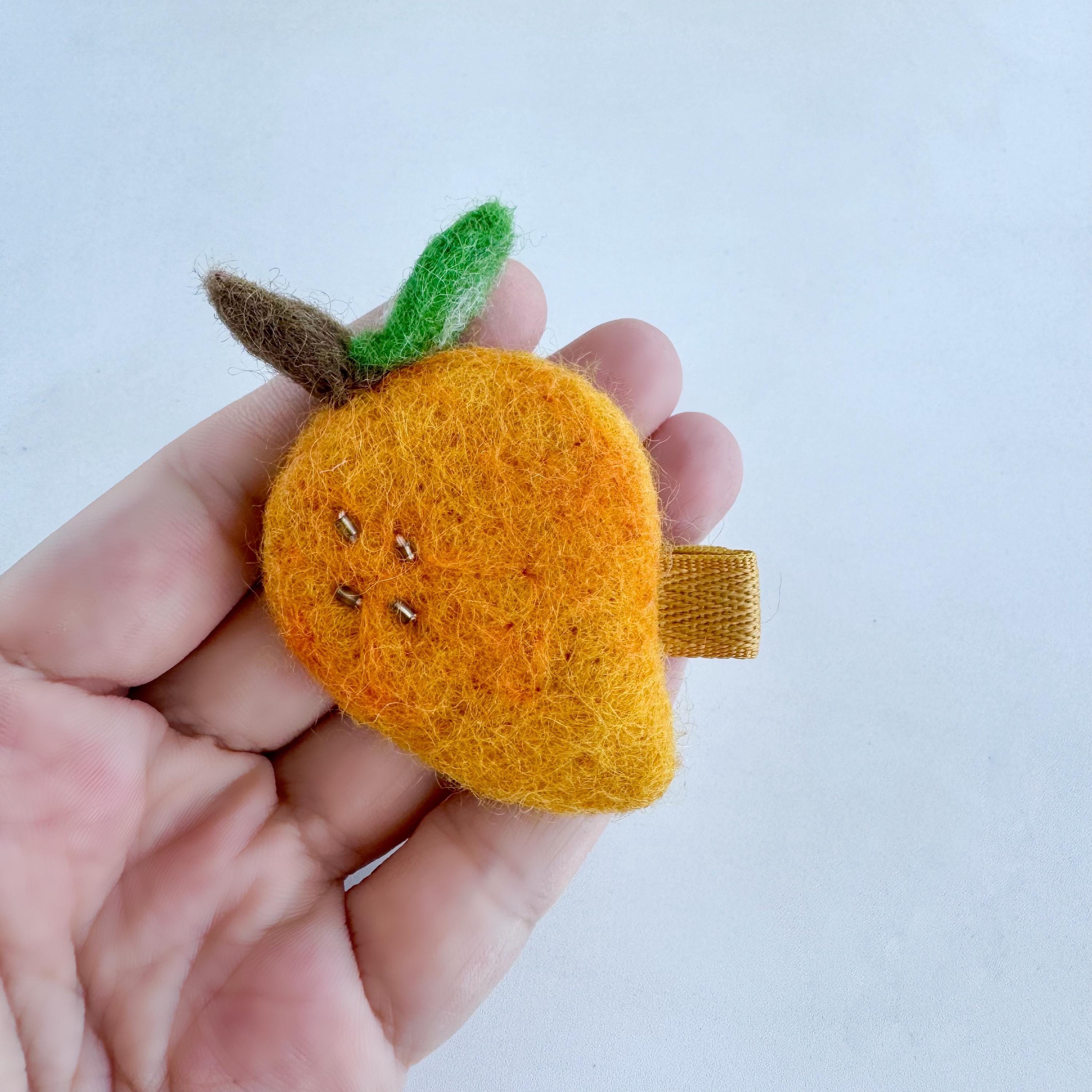 Felt Mango Hair Clip, Tropical Fruit Hair Accessory - Etsy
