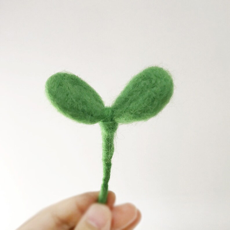 Felted Seedling 10 Pcs Felted Plant Wool Felt Sprouts - Etsy