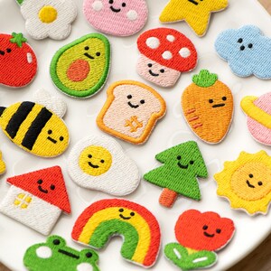 Cute Embroidered Patches, Little Icons Patchs, Self Adhesive Patches ...