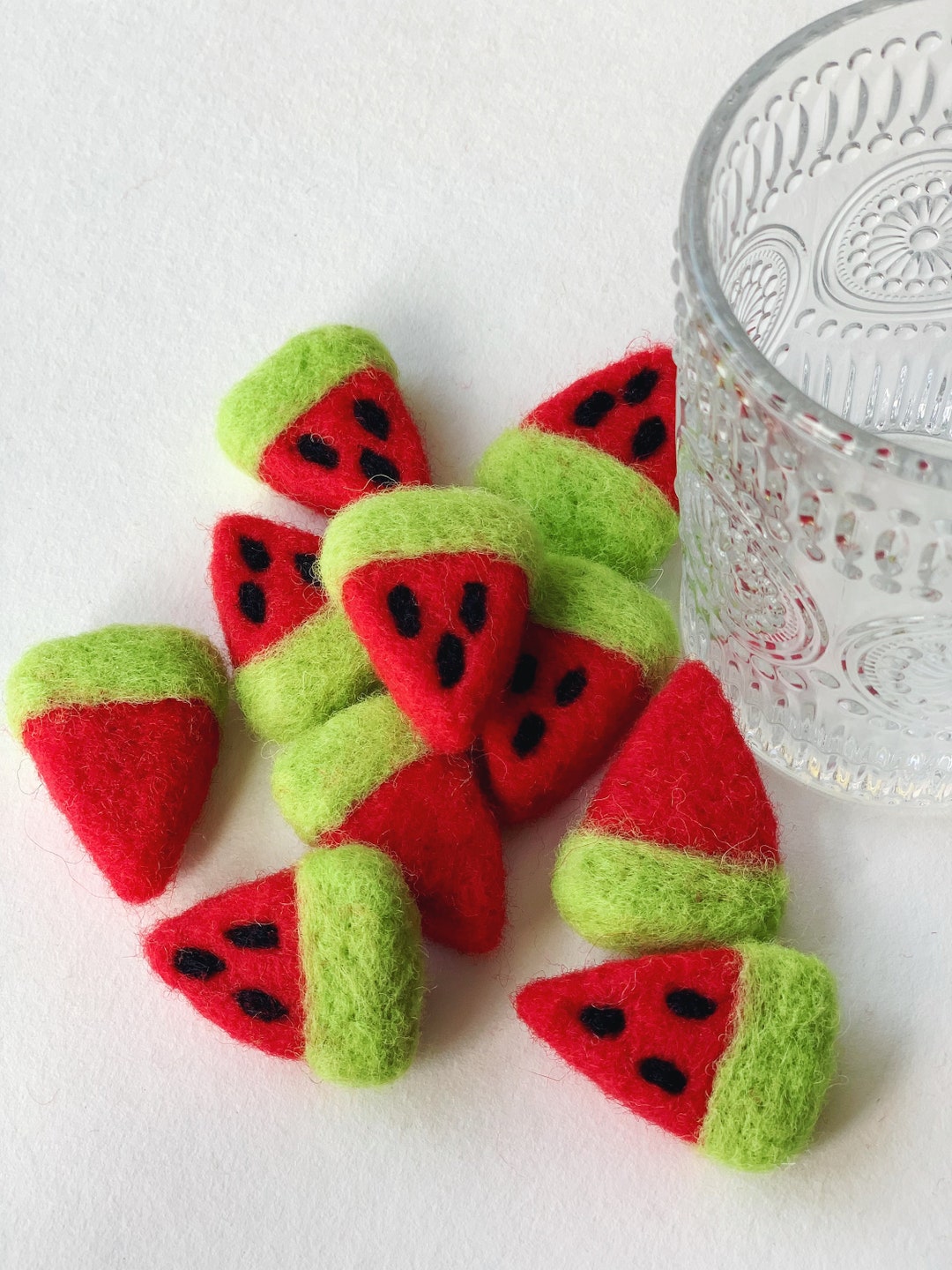 Felted Watermelon, Needle Felted Watermelon Slice, Wool Felt Fruit ...