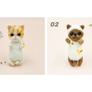 Cat Needle Felting Kit, Needle Felt Cat, Felted Animal Kit, Felt Cat ...