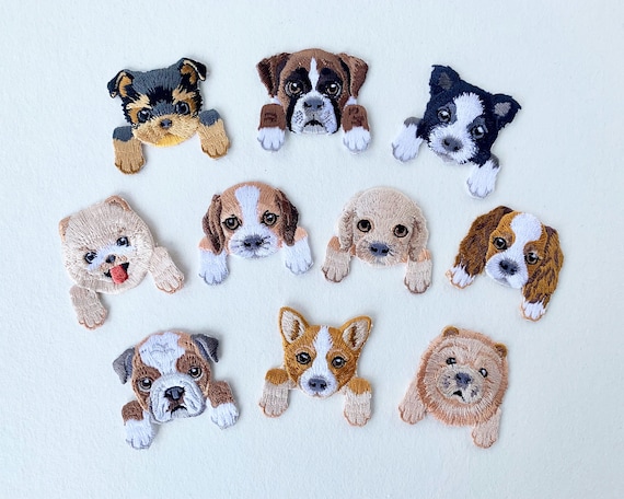 Embroidered Dogs Patch 10 Styles Puppy Patches Iron on Sew - Etsy