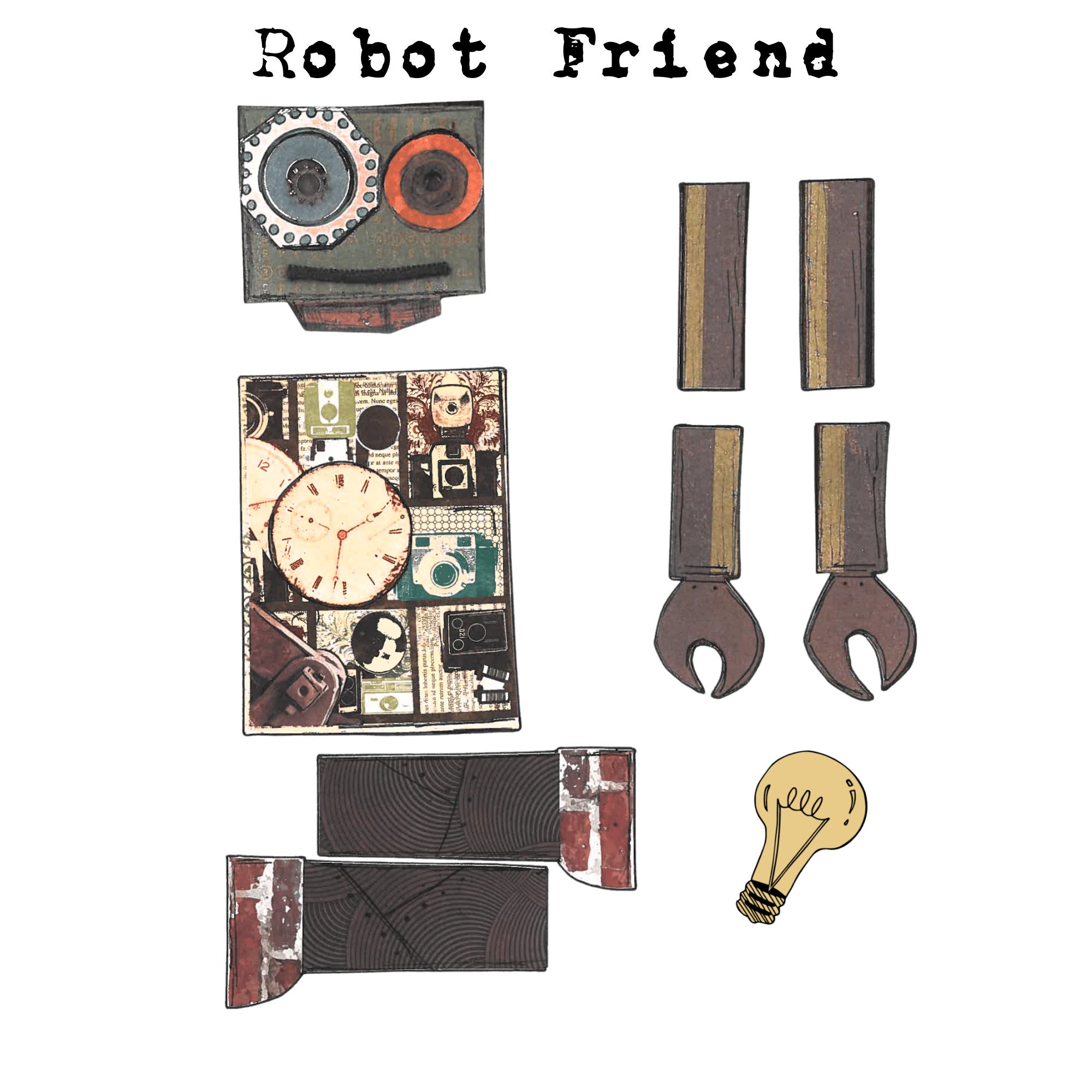 Robot Paper Doll Articulated Paper Doll Kit Craft Kit DIY - Etsy
