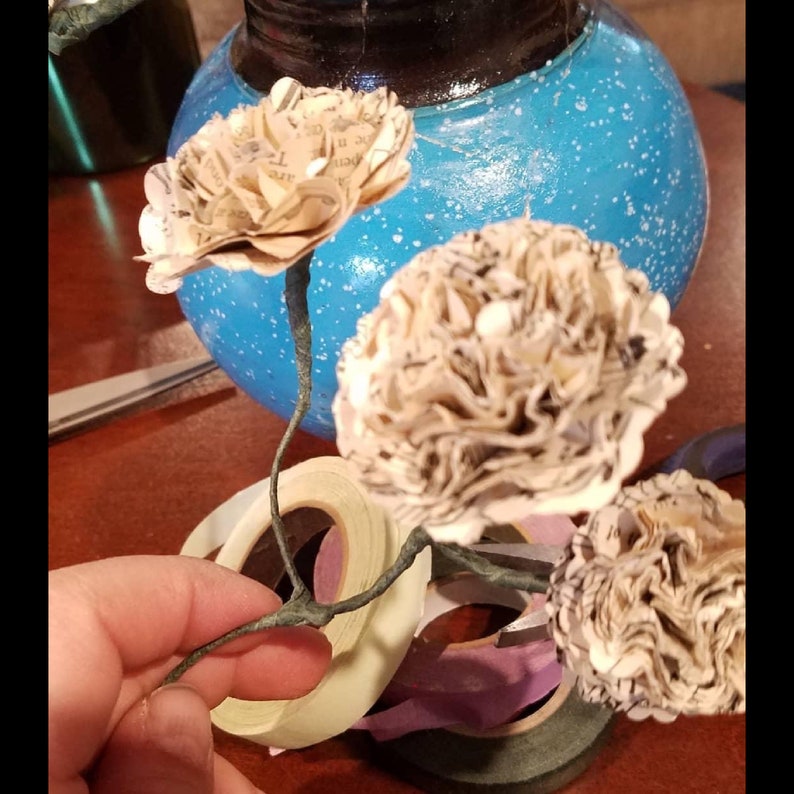 Paper Flower Tutorial, INSTANT DOWNLOAD, Craft Project, Book Flowers ...