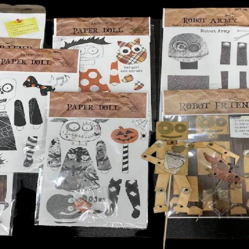 Robot Paper Doll Articulated Paper Doll Kit Craft Kit DIY - Etsy