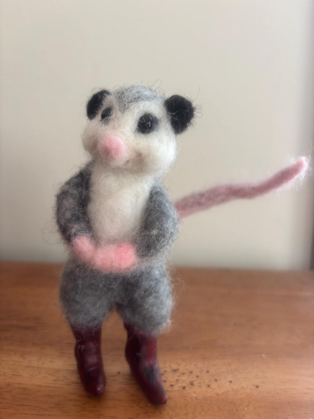 Possum Art Doll: Georgia in Red Cowboy Boots - Etsy