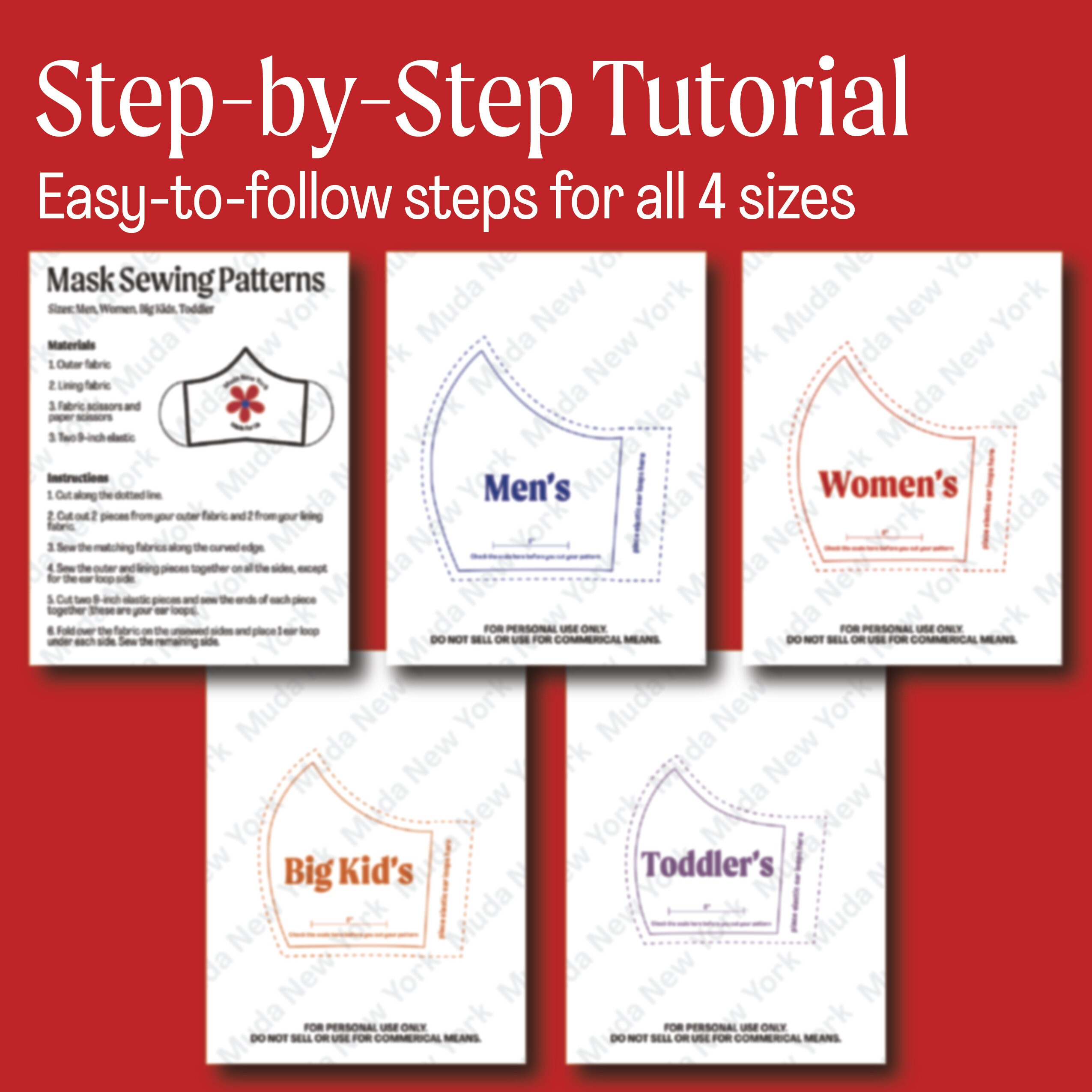 PDF Sewing Mask Pattern and Tutorial - Fitted Face Mask, Double Layer ...