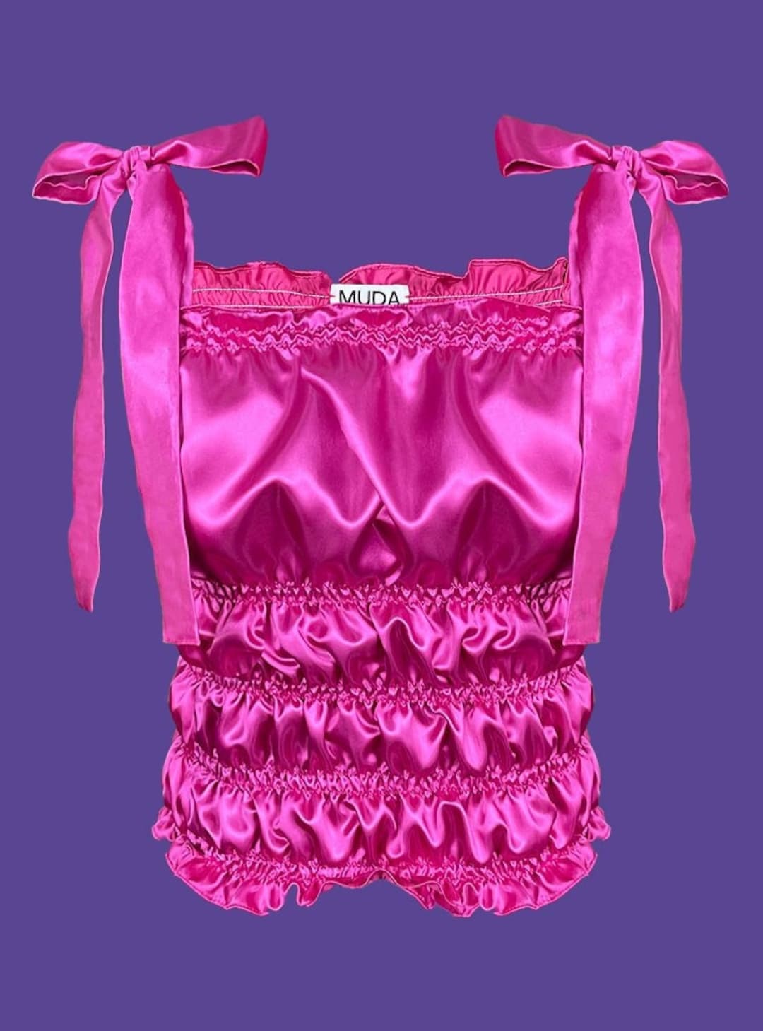 Silk Satin Top, Silk Top, Satin Top, Tie Straps, Bow Straps, Luxury Top ...