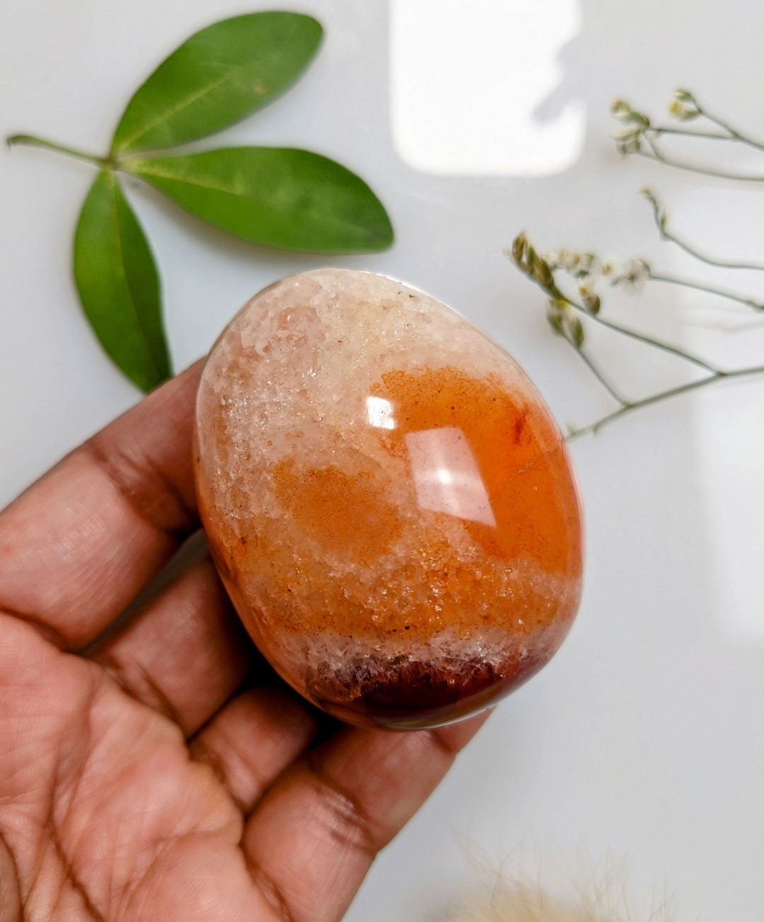 Carnelian Pebble Collector's Item Palm Stone Lithotherapy Stone, Fire and Heat Stone - Etsy