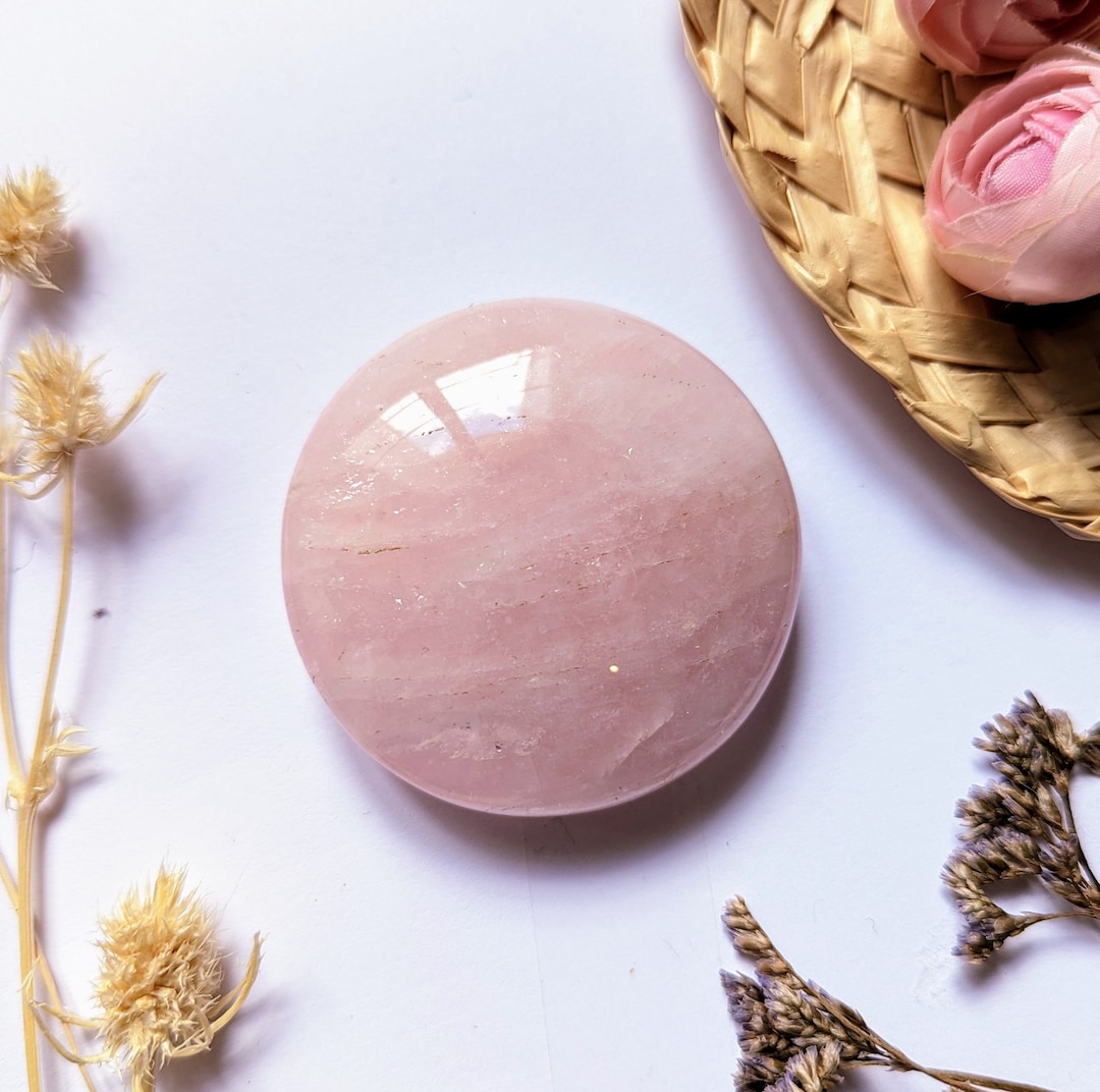 Rose Quartz Massage Stone Polished Stone Pocket Stone Lithotherapy and ...