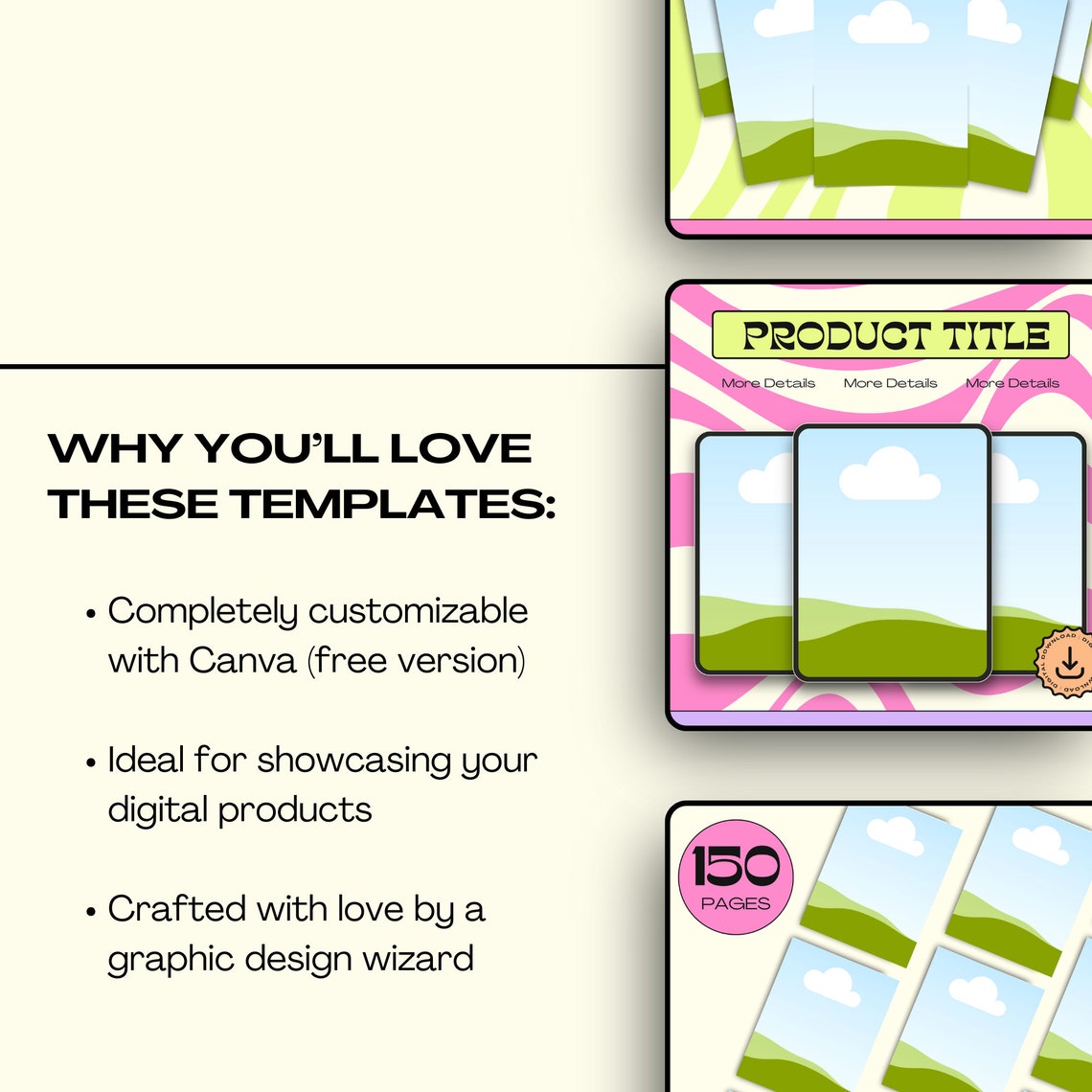 Canva Template Bundle: 20 Digital Product Listing Images (digital ...