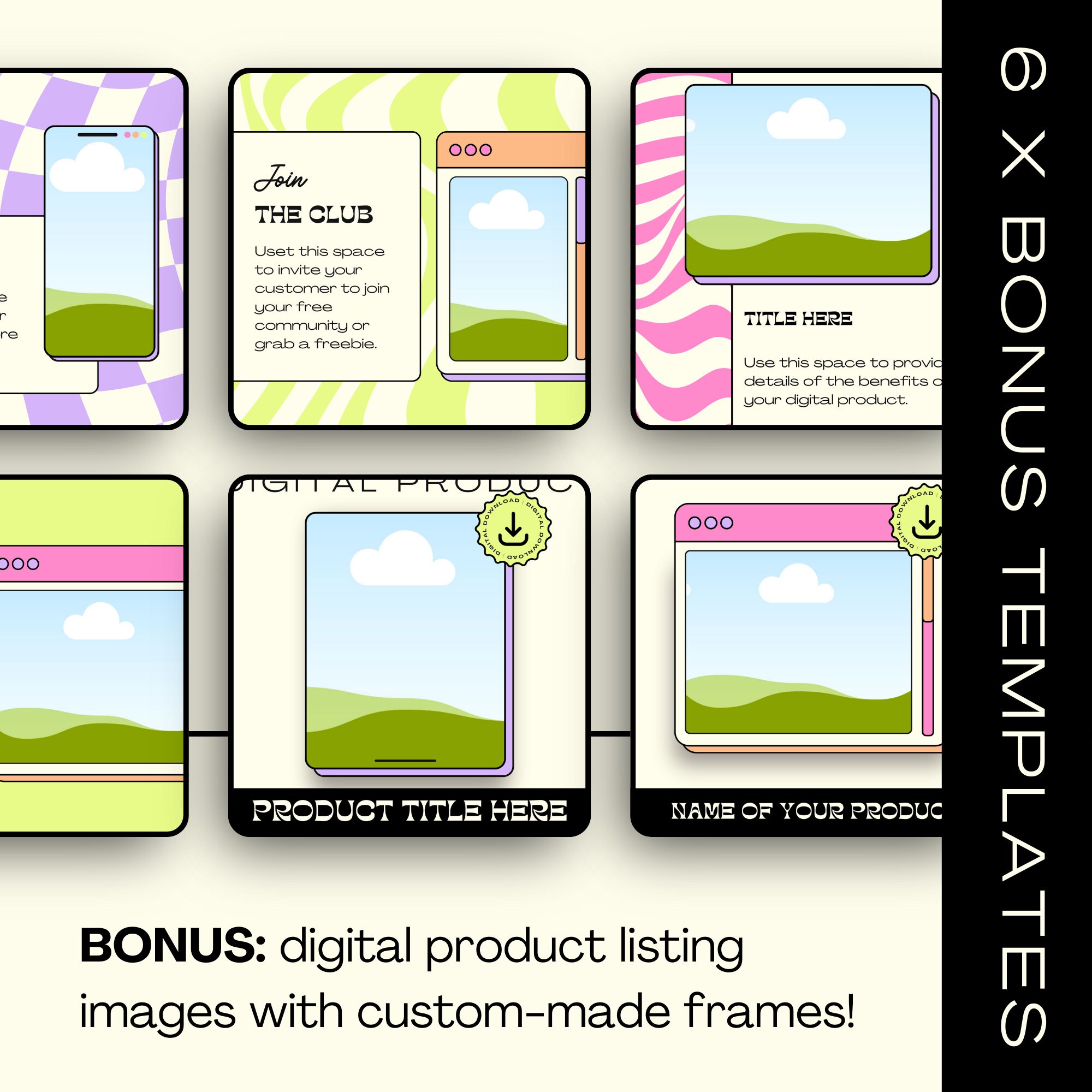 Canva Template Bundle: 20 Digital Product Listing Images (digital ...