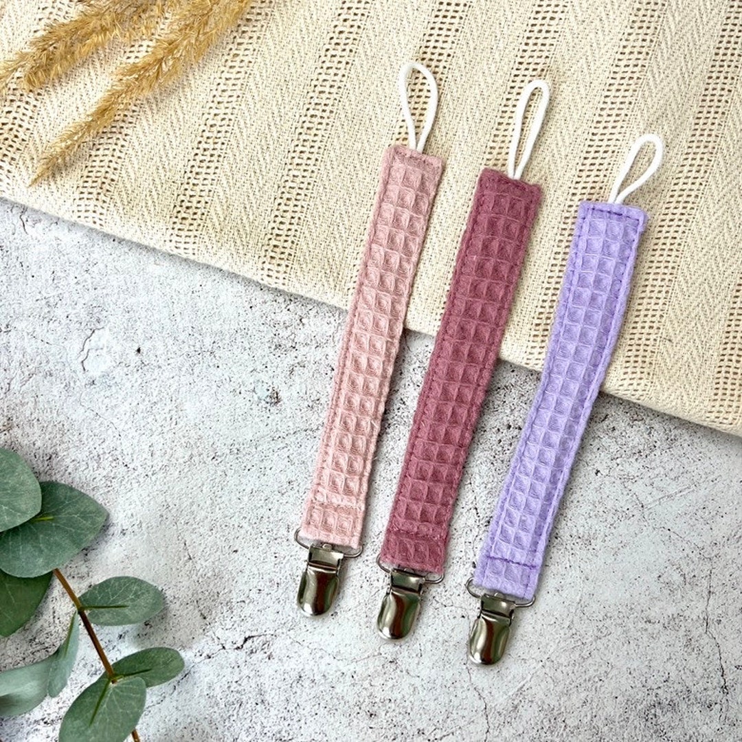 Pink Fabric Pacifier Strap With Metal Clip - Etsy