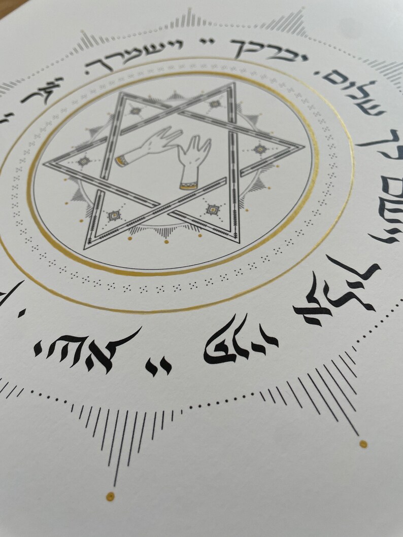 Bendición hebrea de los Cohanim 30 x 40 cm - Etsy España