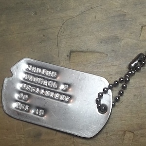 WW2 Dog Tag Set. Notched Style Stainless Steel Tags With Choice of ...