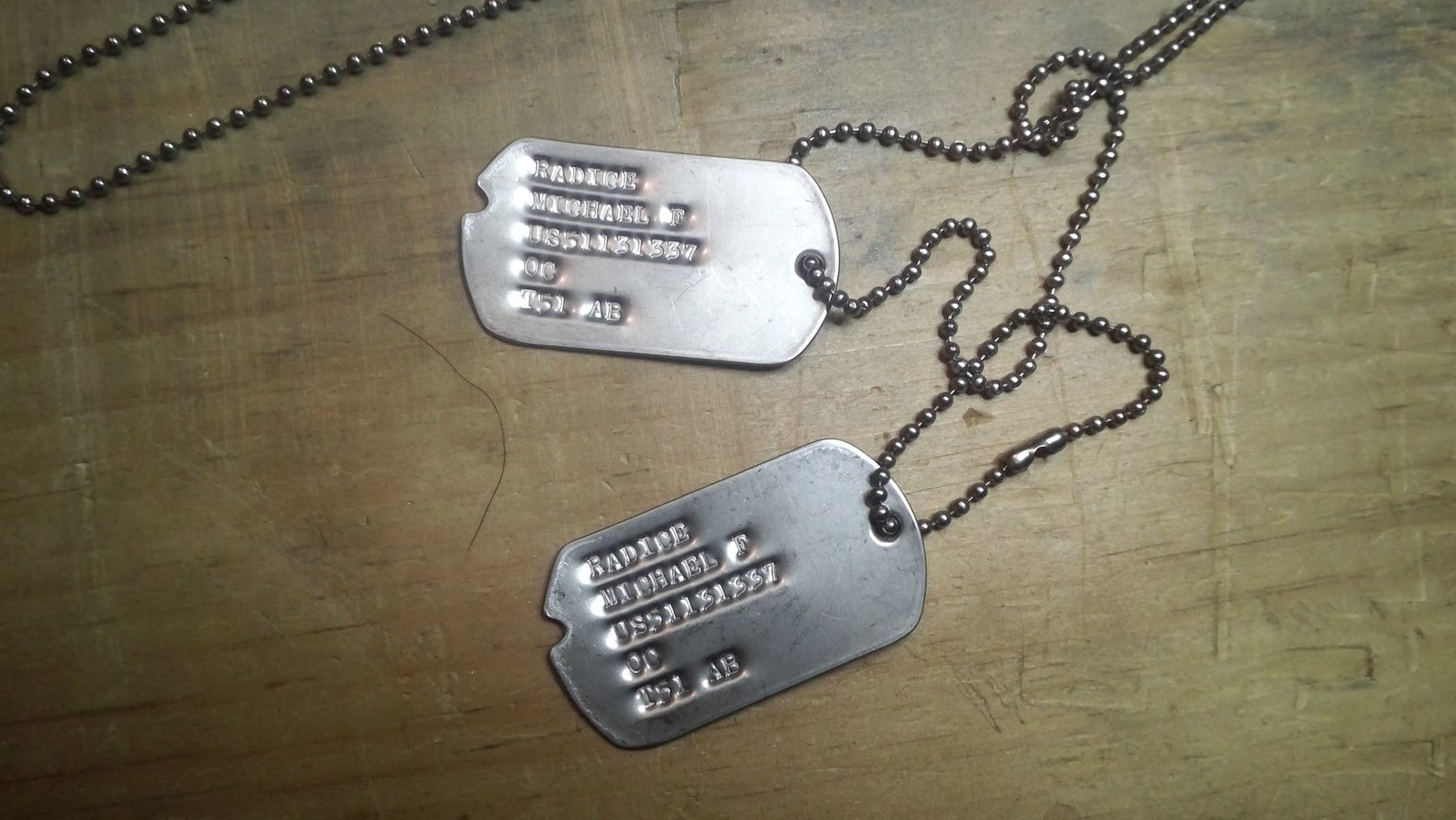 WW2 Dog Tag Set. Notched Style Stainless Steel Tags With Choice of ...
