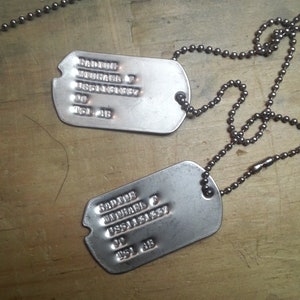 WW2 Dog Tag Set. Notched Style Stainless Steel Tags With Choice of ...