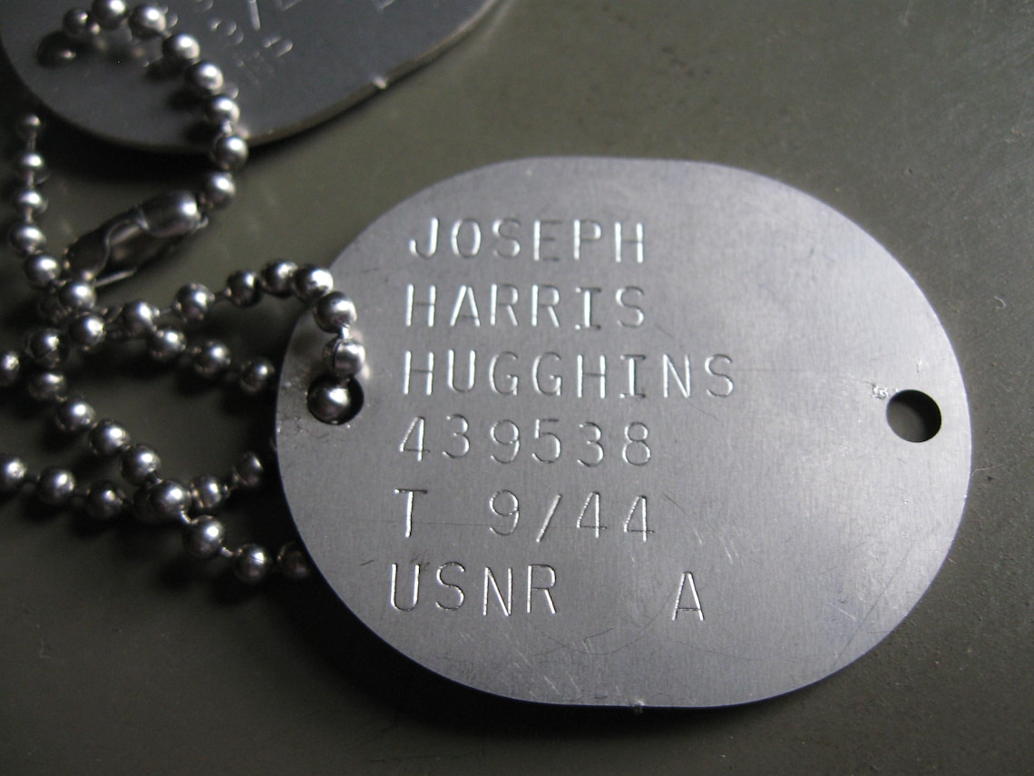 Stainless or Brass WW2 Navy and Marine Dog Tag Set - Etsy