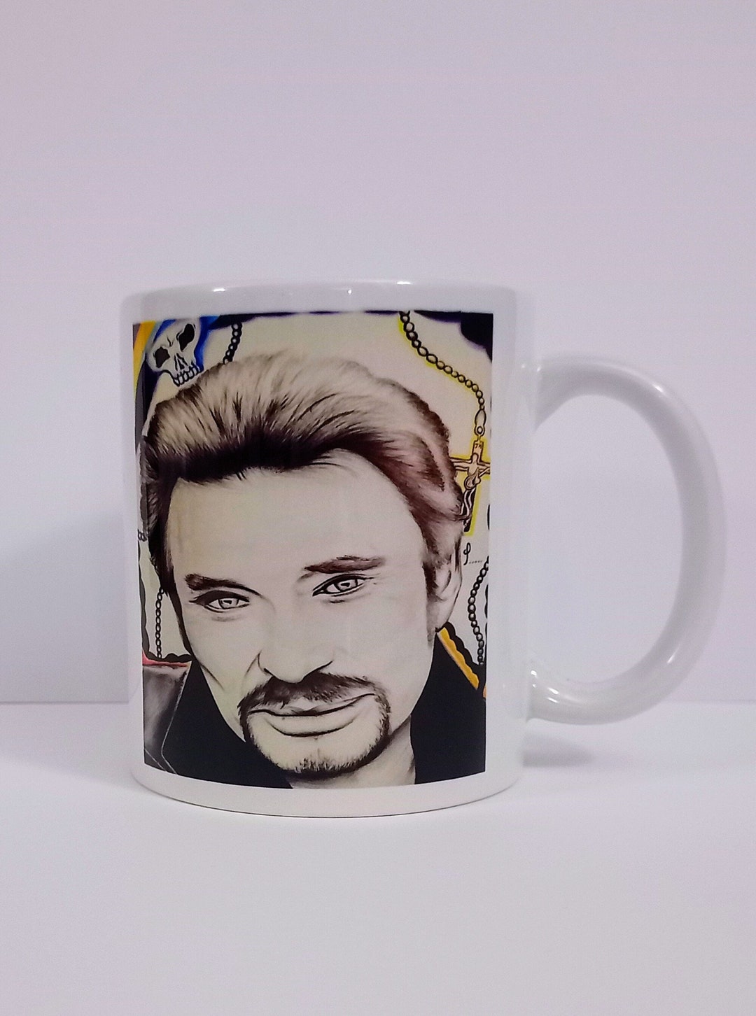 Mug Johnny Hallyday, Ceramic, Coffee Cup, Singer, Rock, Music ...